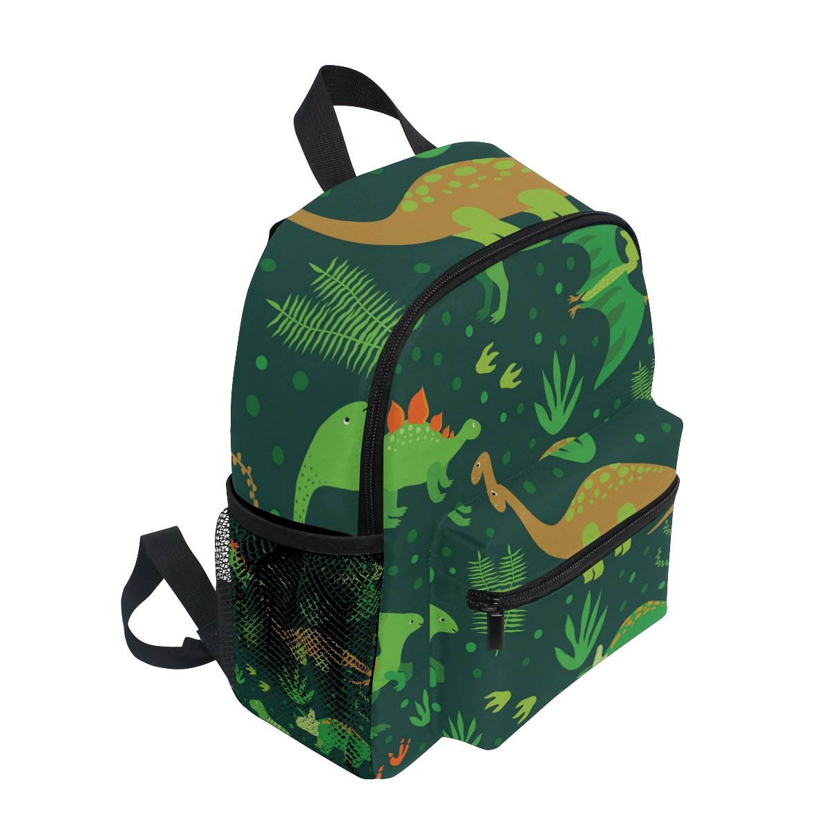 Green Dinosaurs Preschool Backpack with Chest Strap,Mini Toddler Backpack Daycare Toy Bag for Boys Girls,10 x 4x 12 Inches