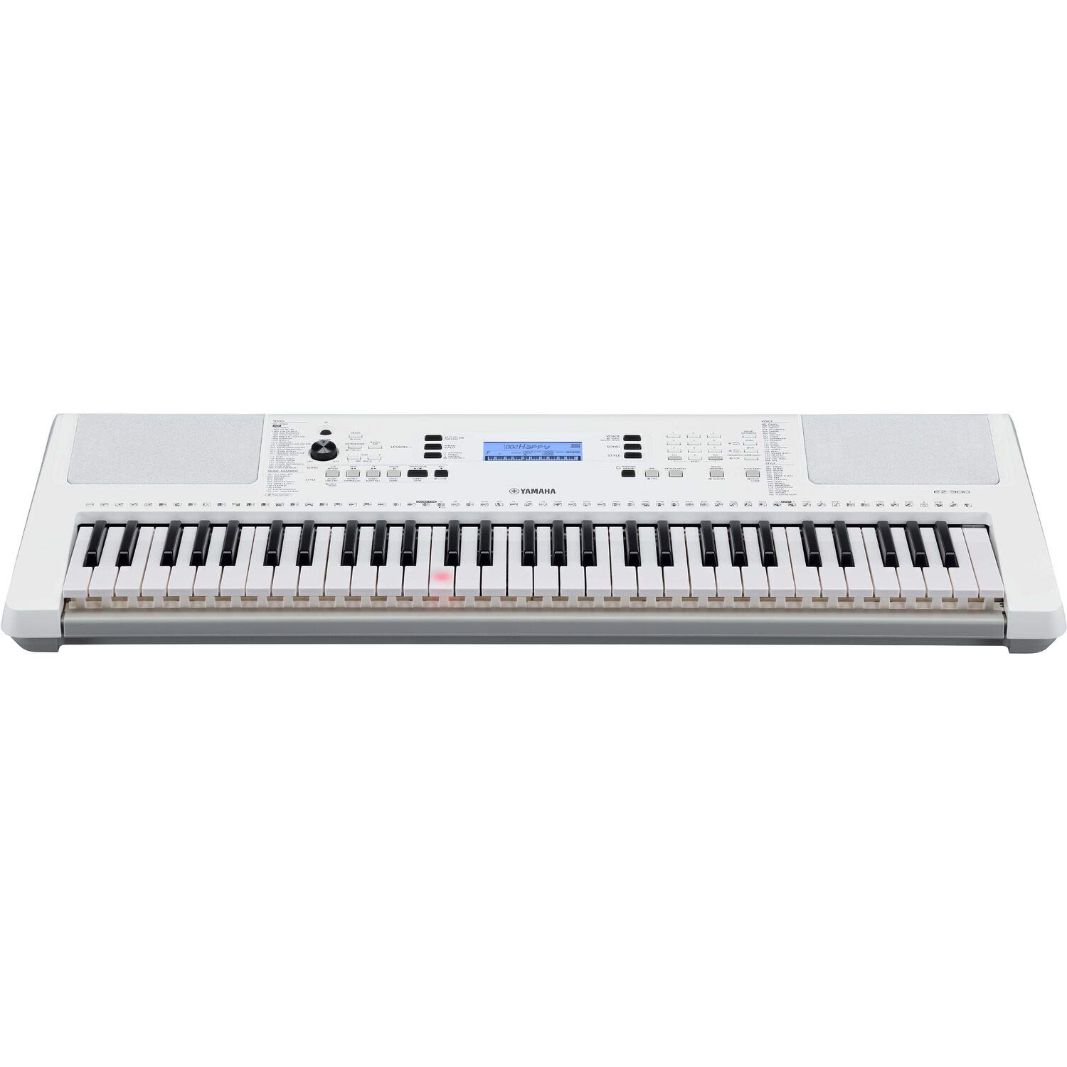 Genesis Bundle Yamaha EZ-300 61-Key Portable Keyboard with Lighted Keys Bundled with Power Supply, Foot switch, Stereo Headphones, and 2-Year Extended Warranty