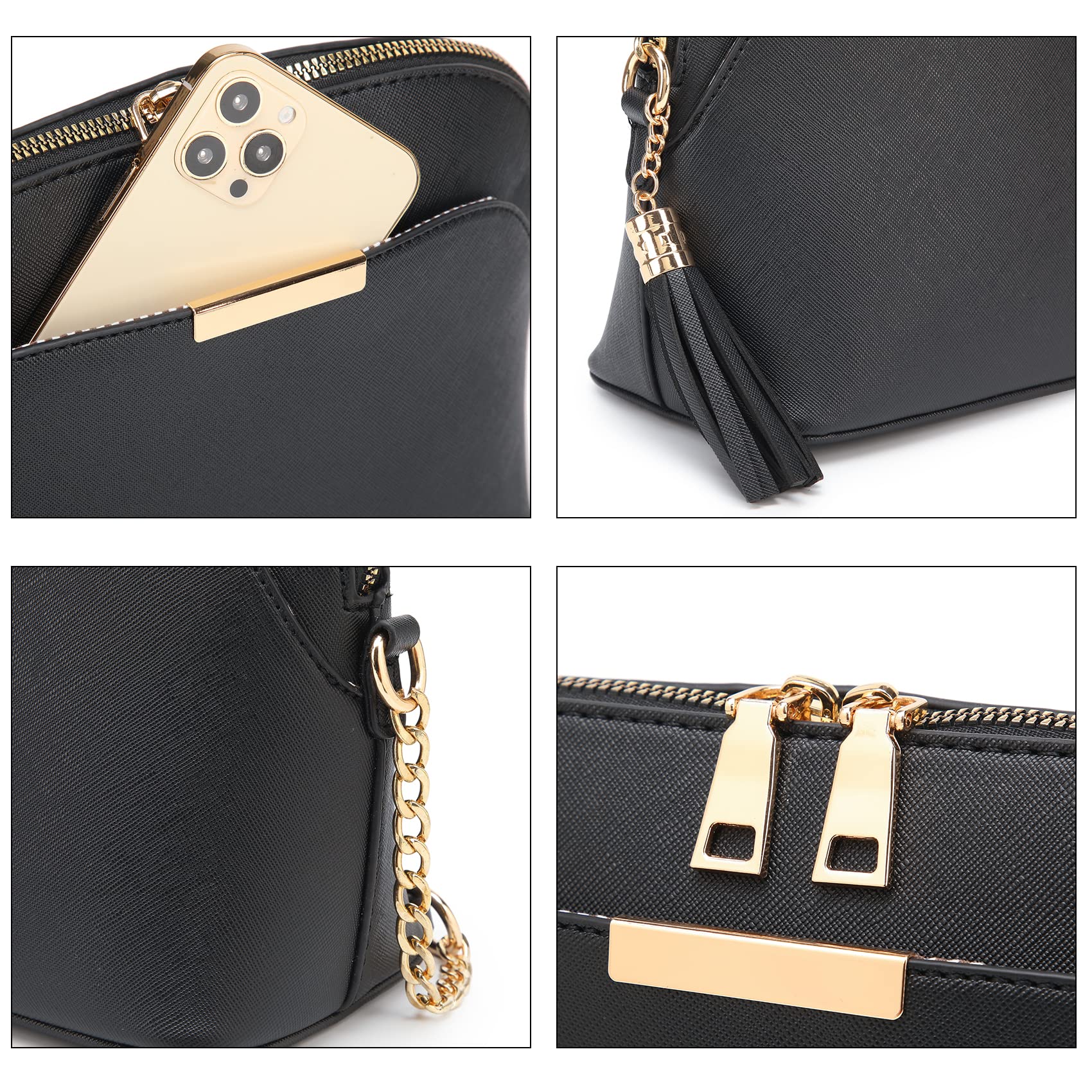 IHAYNER Crossbody Bag Medium Shoulder Bag for Women Lightweight Dome Purse With Tassel