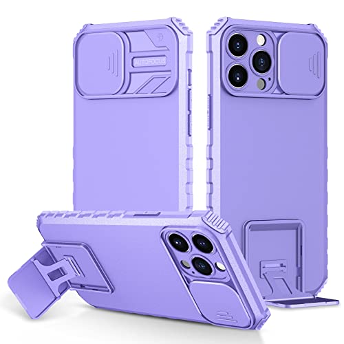 Protective Phone Cover Case Silicone Kickstand Case Compatible for infinix Smart 5,[3 Stand Ways] Vertical and Horizontal Stand Case,Full Body Hard Slim Protective Phone Case (Color : Purple)