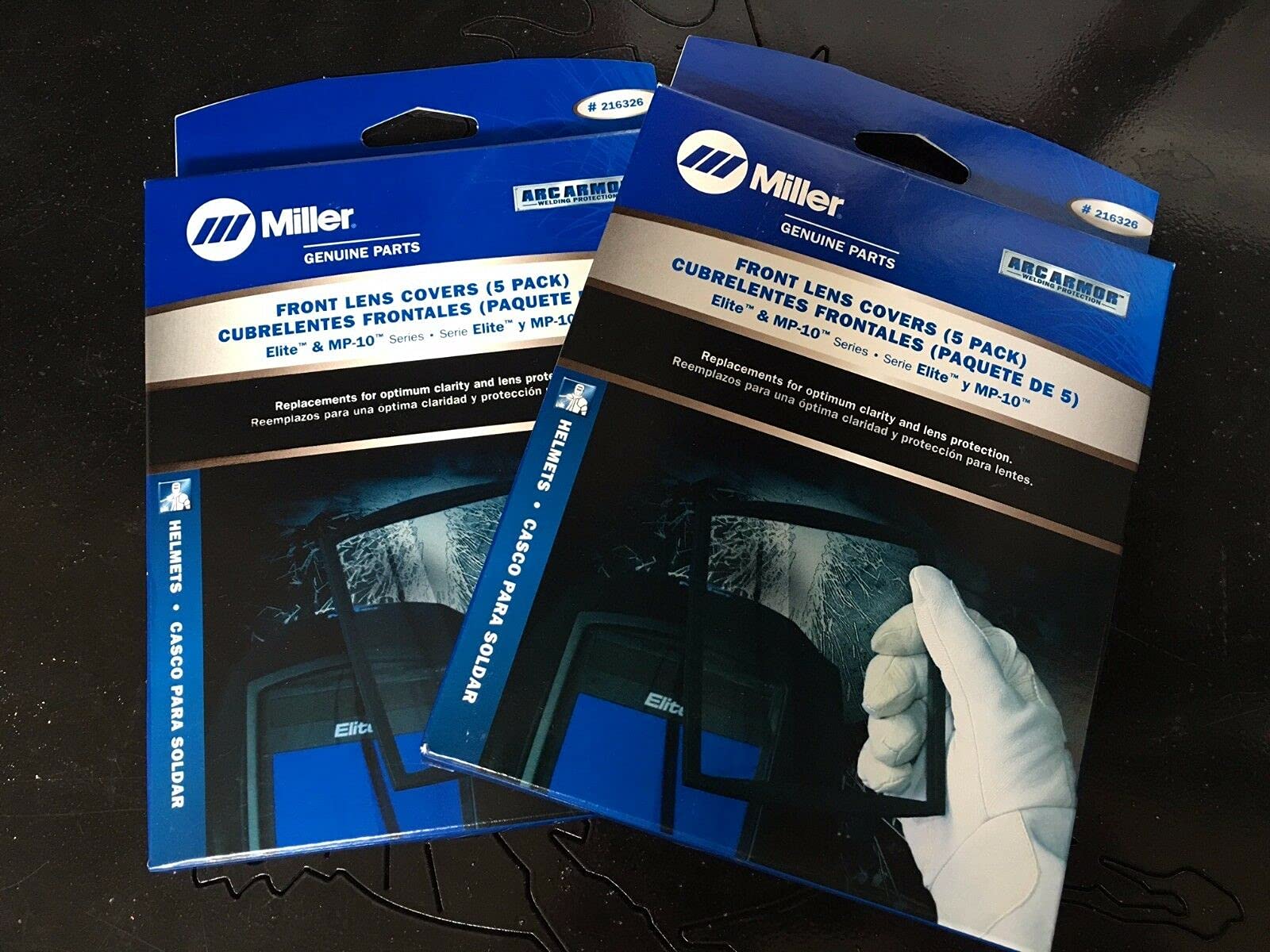 GSParts 2 Pack Miller 216326 Outside Welding Lens Front Elite & MP-10 Clear 10 lenses