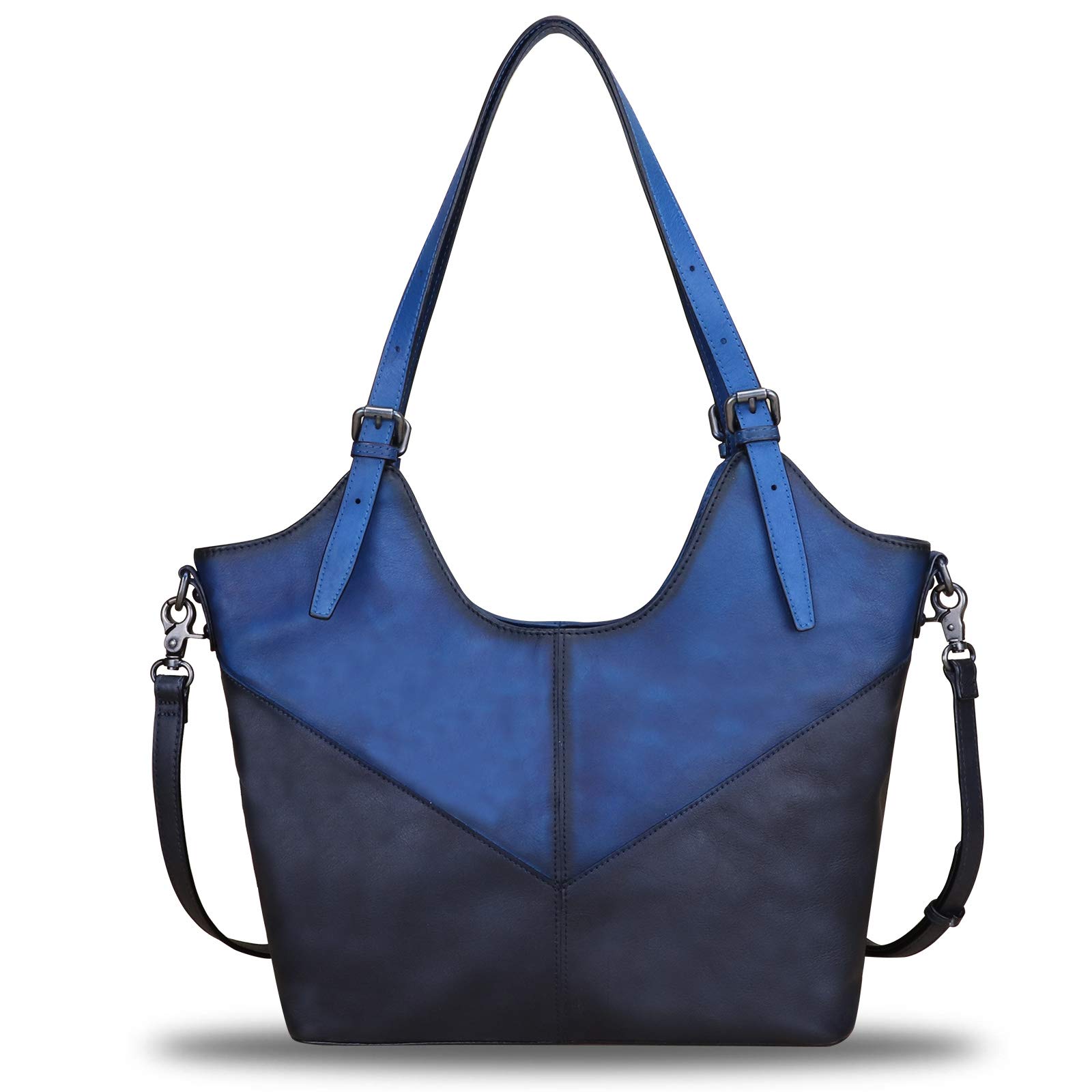 Genuine Leather Handbags for Women Purses Retro Satchel Vintage Handmade Shoulder Bag Cowhide Top Handle Handbag Totes (Coffee)
