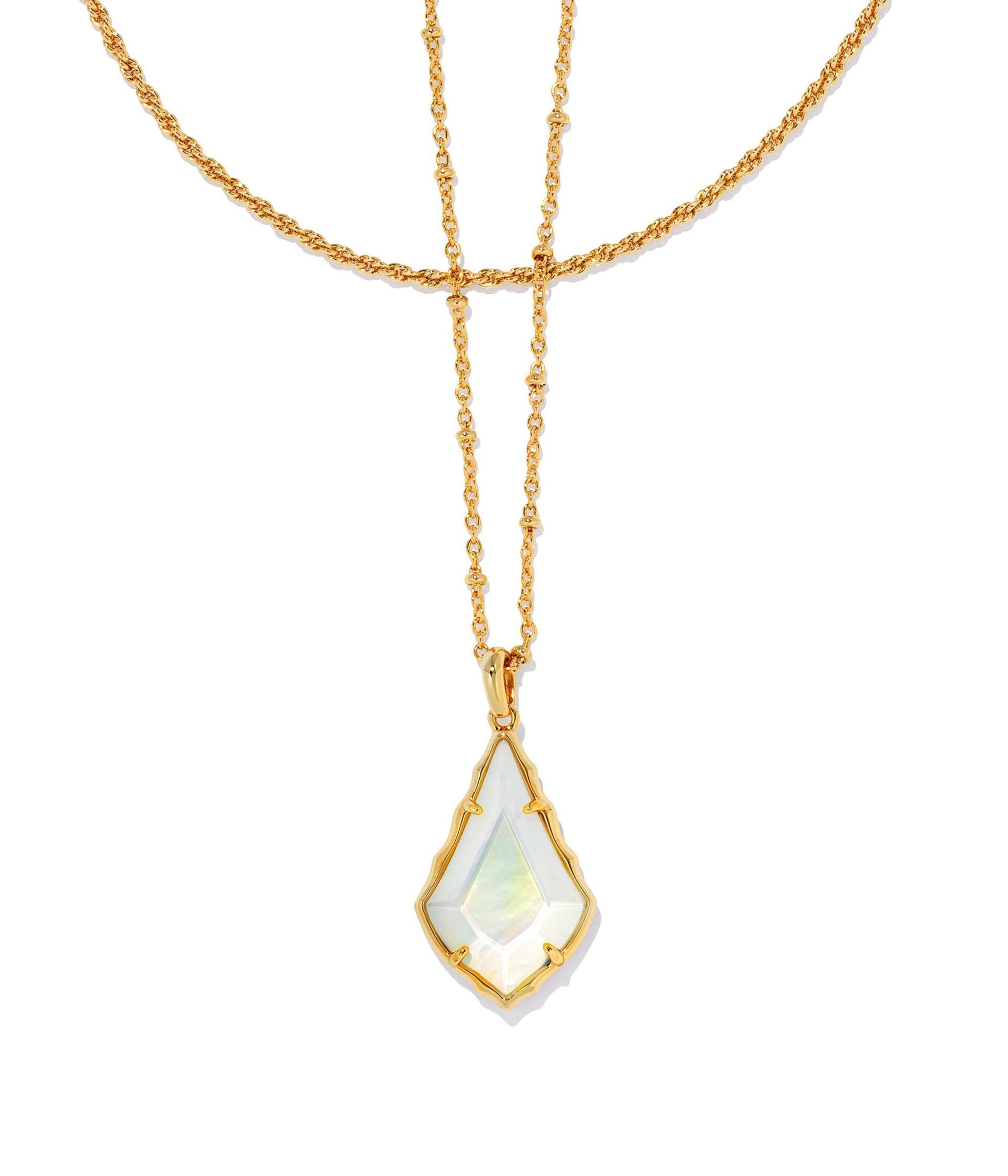 Kendra Scott Faceted Alex Convertible Necklace Gold Ivory Illusion One Size