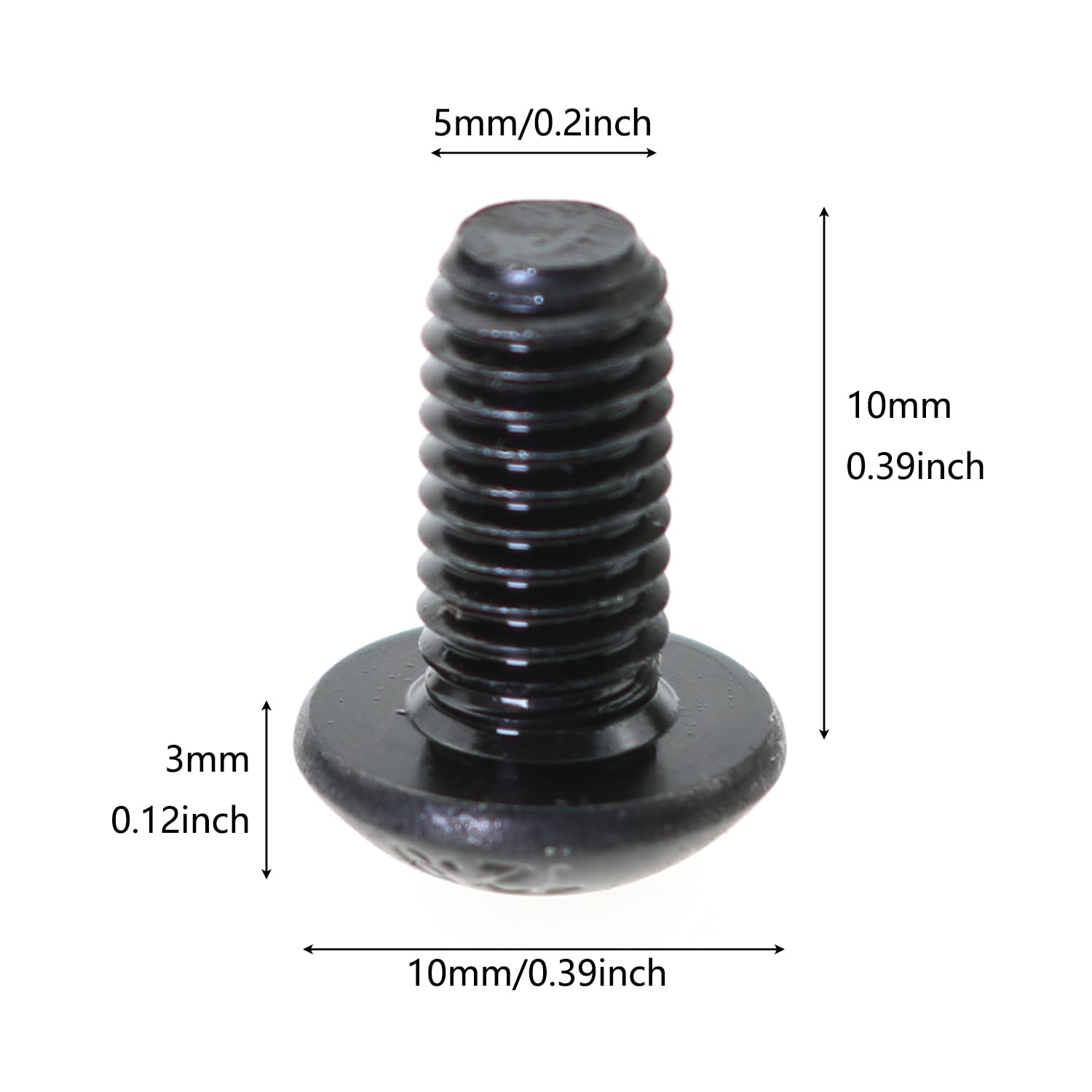 LUORNG 40pcs Round Head Hexagon Socket Screws M5x10MM M5 10.9 High-Strength Hex Hexagon Socket Allen Button Round Head Screw Bolt
