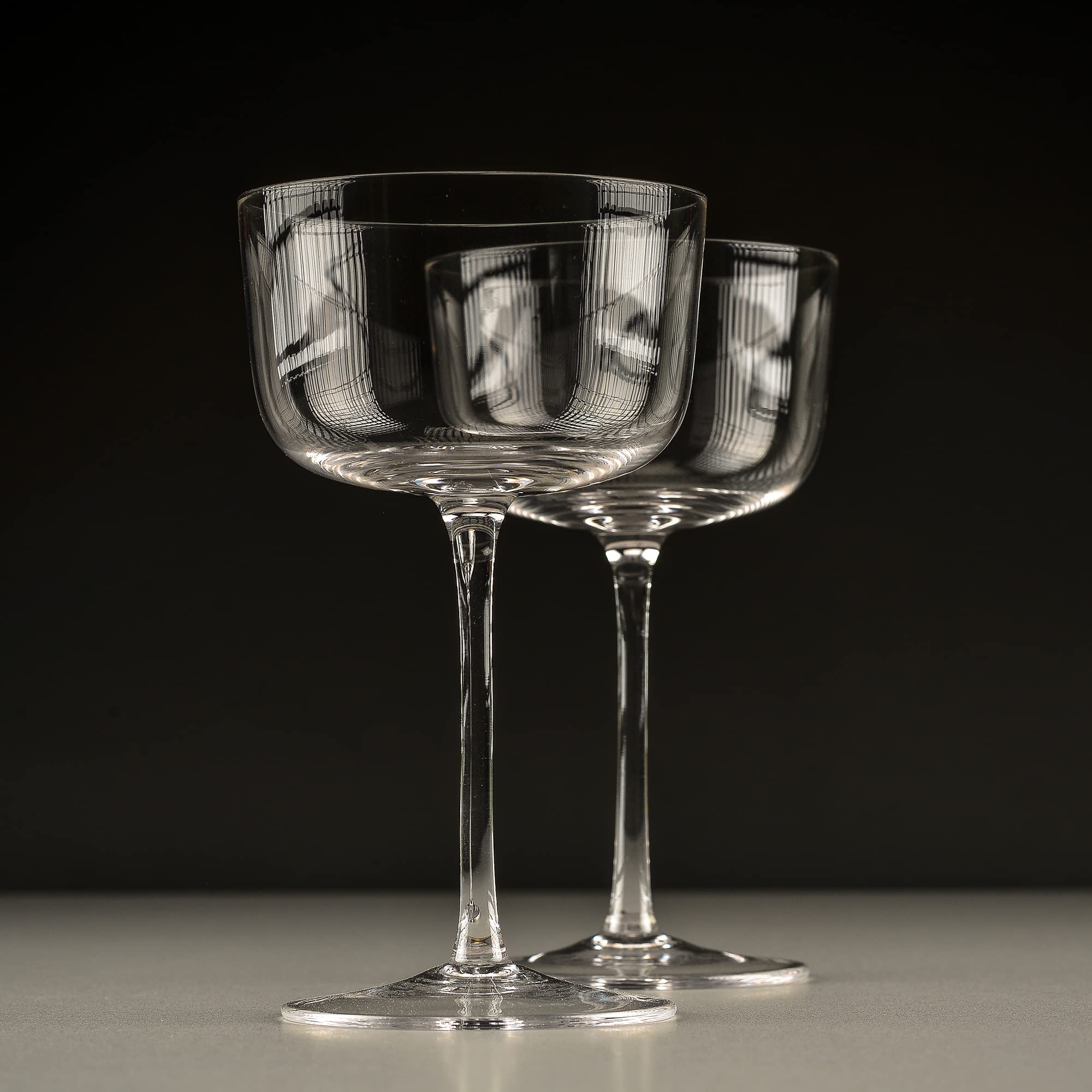 Greenline Goods Coupe Wine Glasses - 6.8 oz Modern Kitchen Glassware Set - Stemmed Tall Coupe Drinkware For Weddings Or Modern Bar