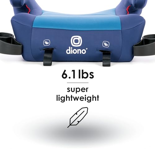 Diono Solana 2 XL 2022, Dual Latch Connectors, Lightweight Backless Belt-Positioning Booster Car Seat, 8 Years 1 Booster Seat, Blue