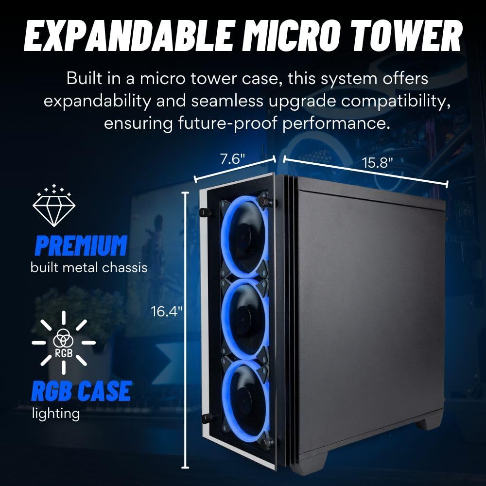 Empowered PC Stratos Micro Gamer Desktop - RTX 4090, Intel 24-Core i9-14900KF Processor (>13900K in FPS), 96GB DDR5 RAM, 2TB NVMe SSD + 12TB HDD, WiFi, Windows 11 - RGB Gaming Computer