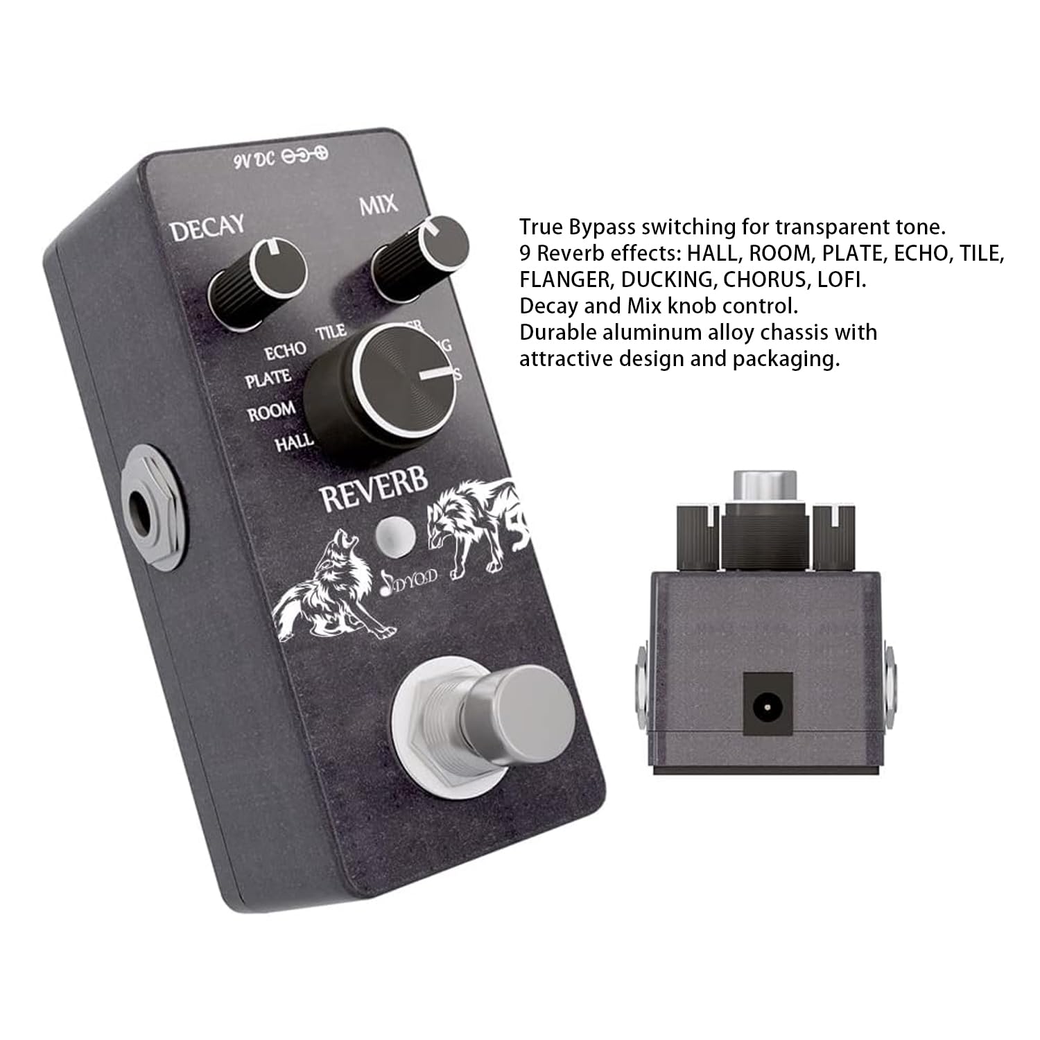 High Gain Distortion Guitar Pedal, Electric Effects Pedals Mini Single Type DC 9V True Bypass, Durable Guitar Pedal Aluminium-Alloy Classic, Stable and Strong.