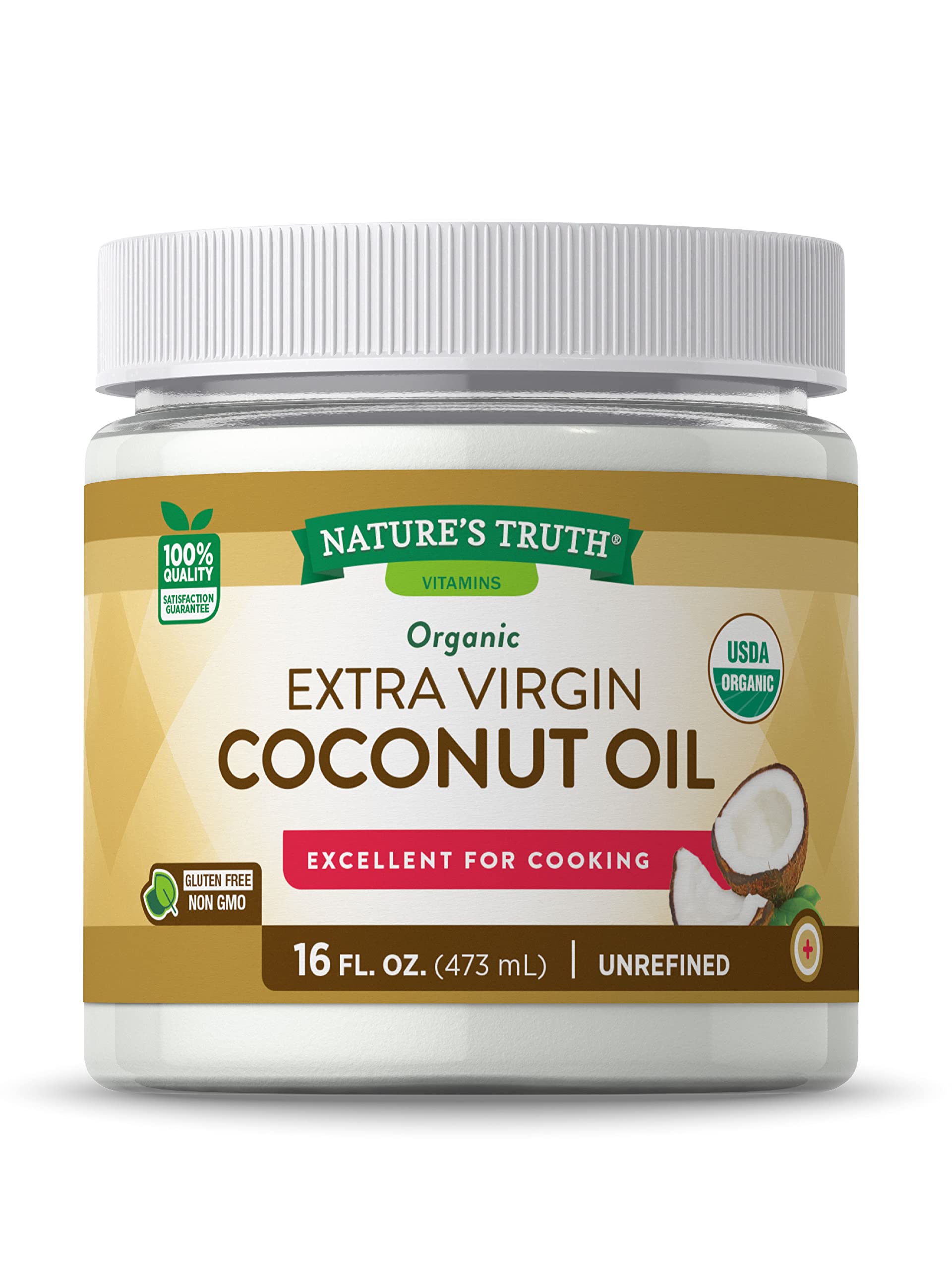 Extra Virgin Coconut Oil | Unrefined | 16 oz | Organic | By Nature's Truth