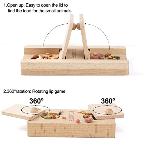 Wooden Pet Hamster Enrichment Toys Interactive Hide Treats Foraging Puzzle for Hamster, Guinea Pig, Pet Rats, Bunny Rabbit and Chinchilla Toys