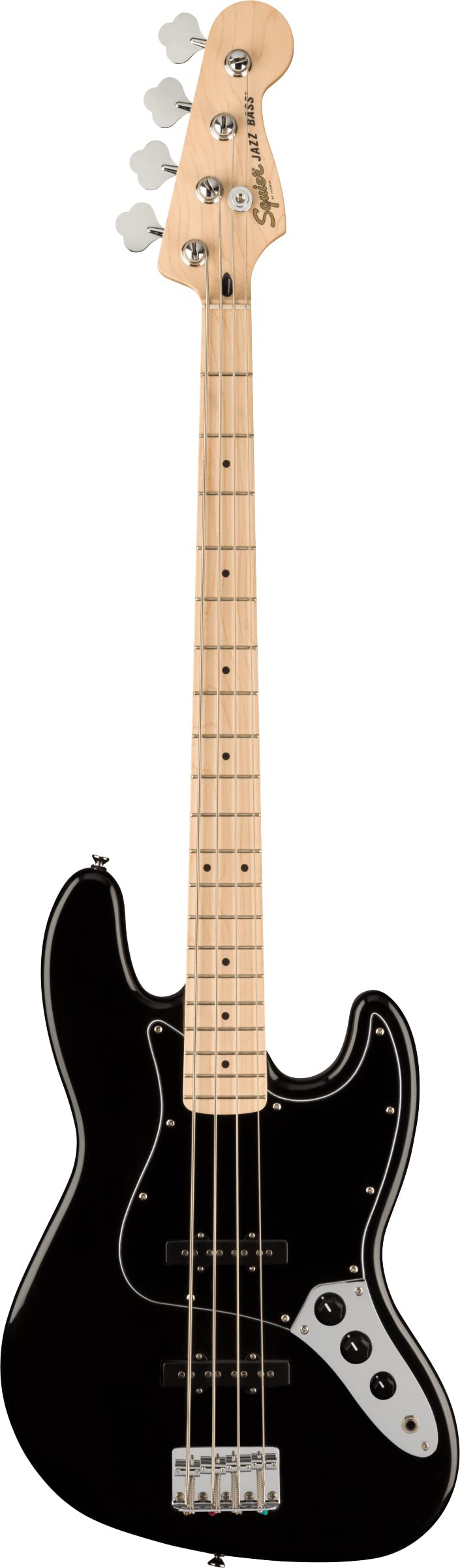 Fender Affinity Jazz Bass - Black Bundle with Rumble 15 Amplifier, Instrument Cable, Gig Bag, Tuner, Strap, and Austin Bazaar Instructional DVD