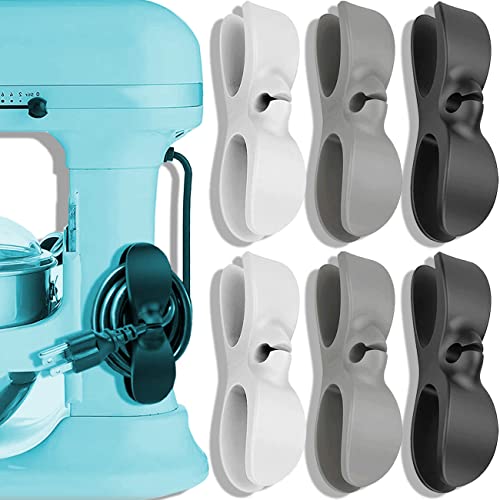 QNCZ 6Pcs Cord Organizer for Kitchen Appliances, Superior Cord Wrapper Stick on Mixer, Cord Holder for Blender, Coffee-Maker, Toaster, Pressure-Cooker and Air-Fryer