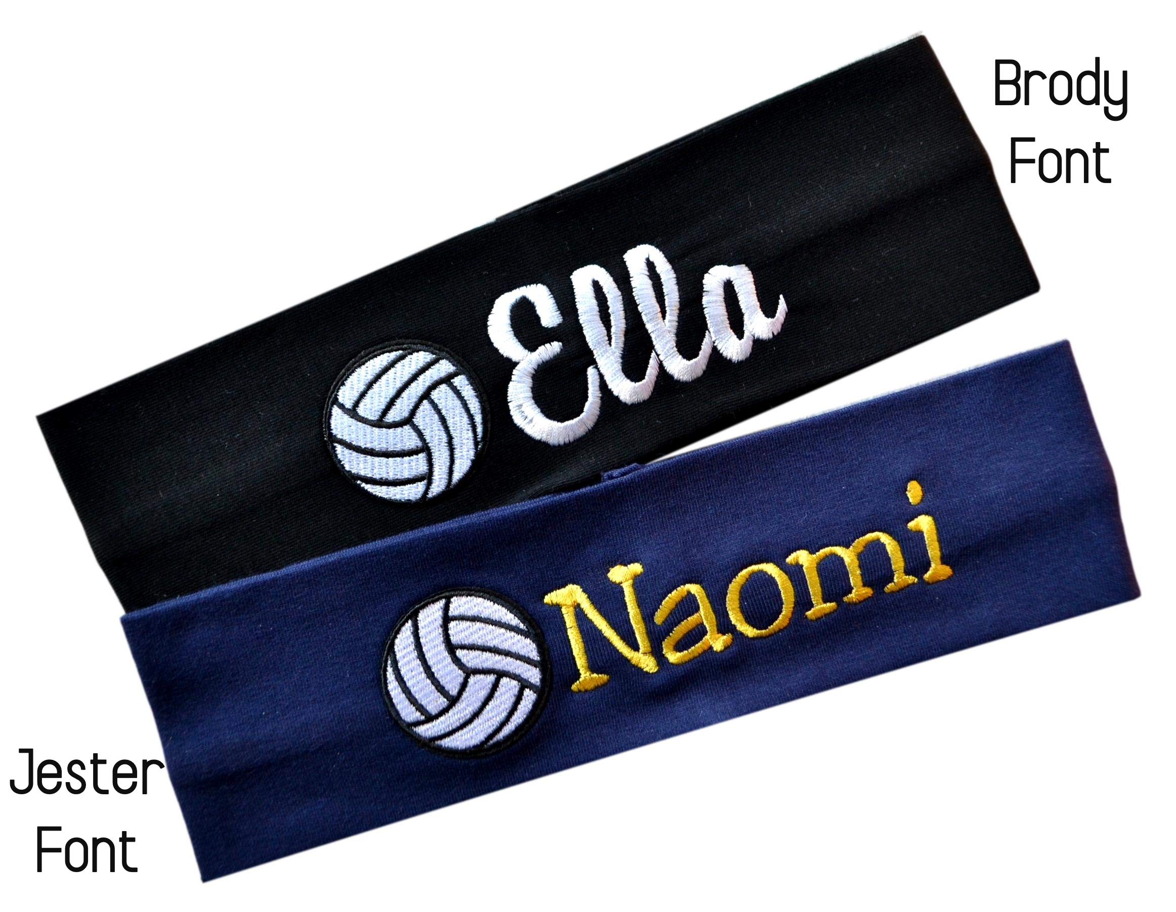 Funny Girl Designs Personalized Monogrammed Embroidered Volleyball Patch Cotton Stretch Headband