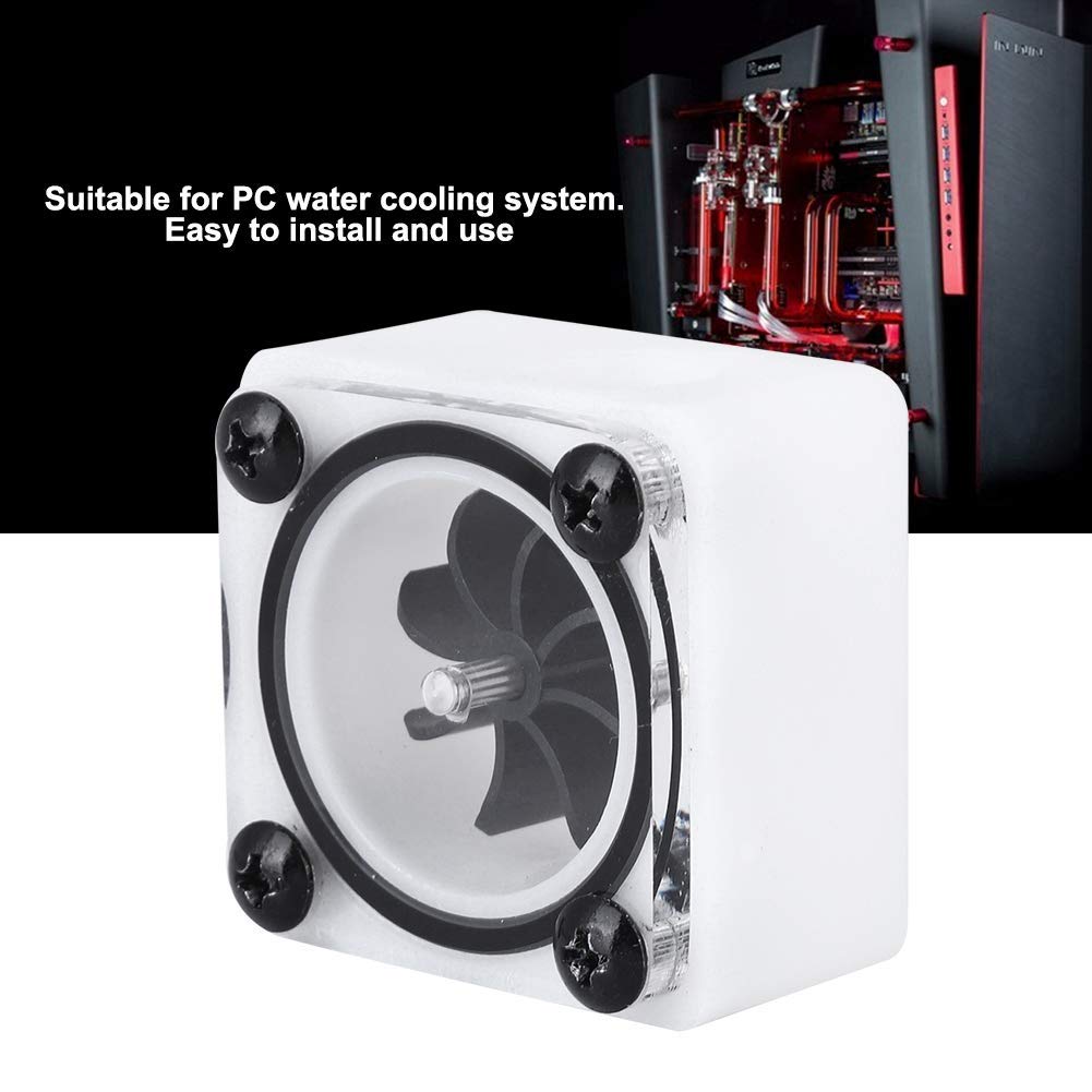 G1/4 Thread Revolving Speed Water Cooling POM Acrylic Material Impeller Water Flow Meter Indicator with Silicone Sealing Ring, for PC Water Cooling System(2 Way)