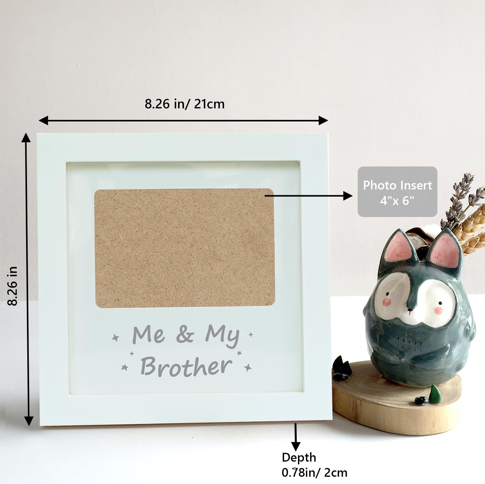 HAMUIERS Me and My Brother Picture Frame, Sibling Picture Frame, Baby Keepsake Picture Frame, Little or Big Brother Gift, Nursery Décor, White