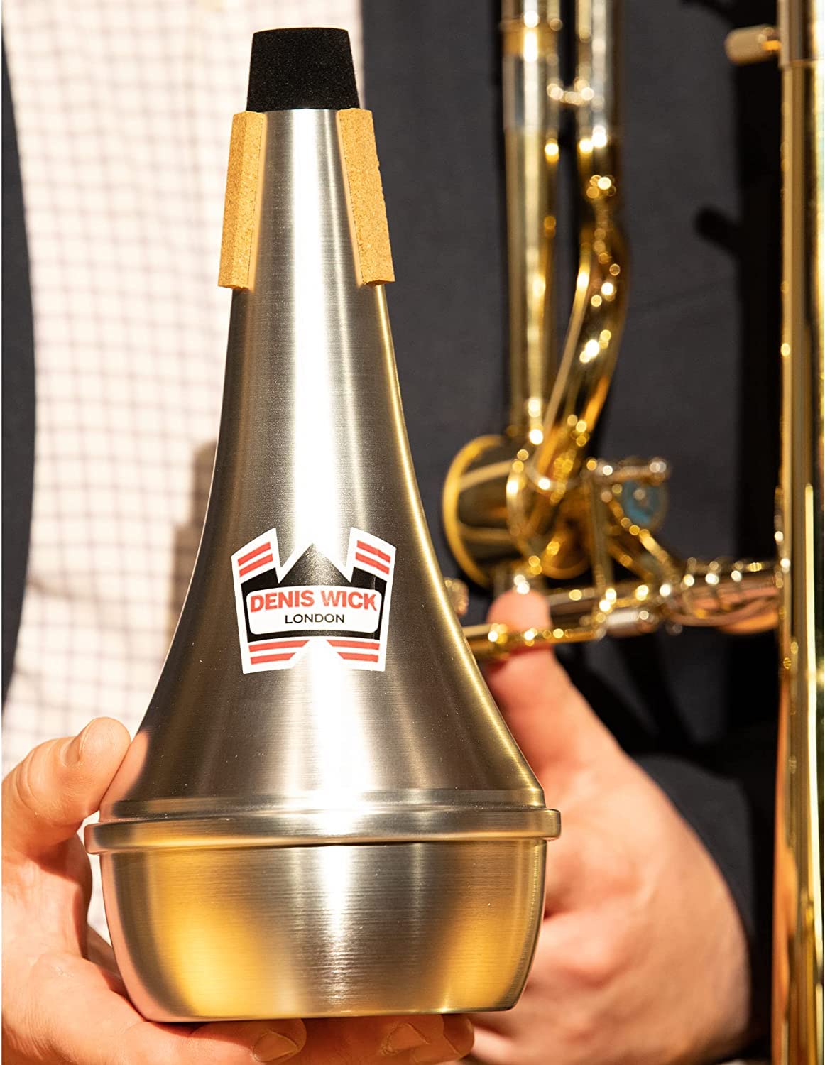 Denis Wick Trombone Straight Mute DW5505 | Metal Mute For Trombone | Mute For Low Tone Register | Straight Mute For Performance | 3.9β x 11.42β x 1.6β