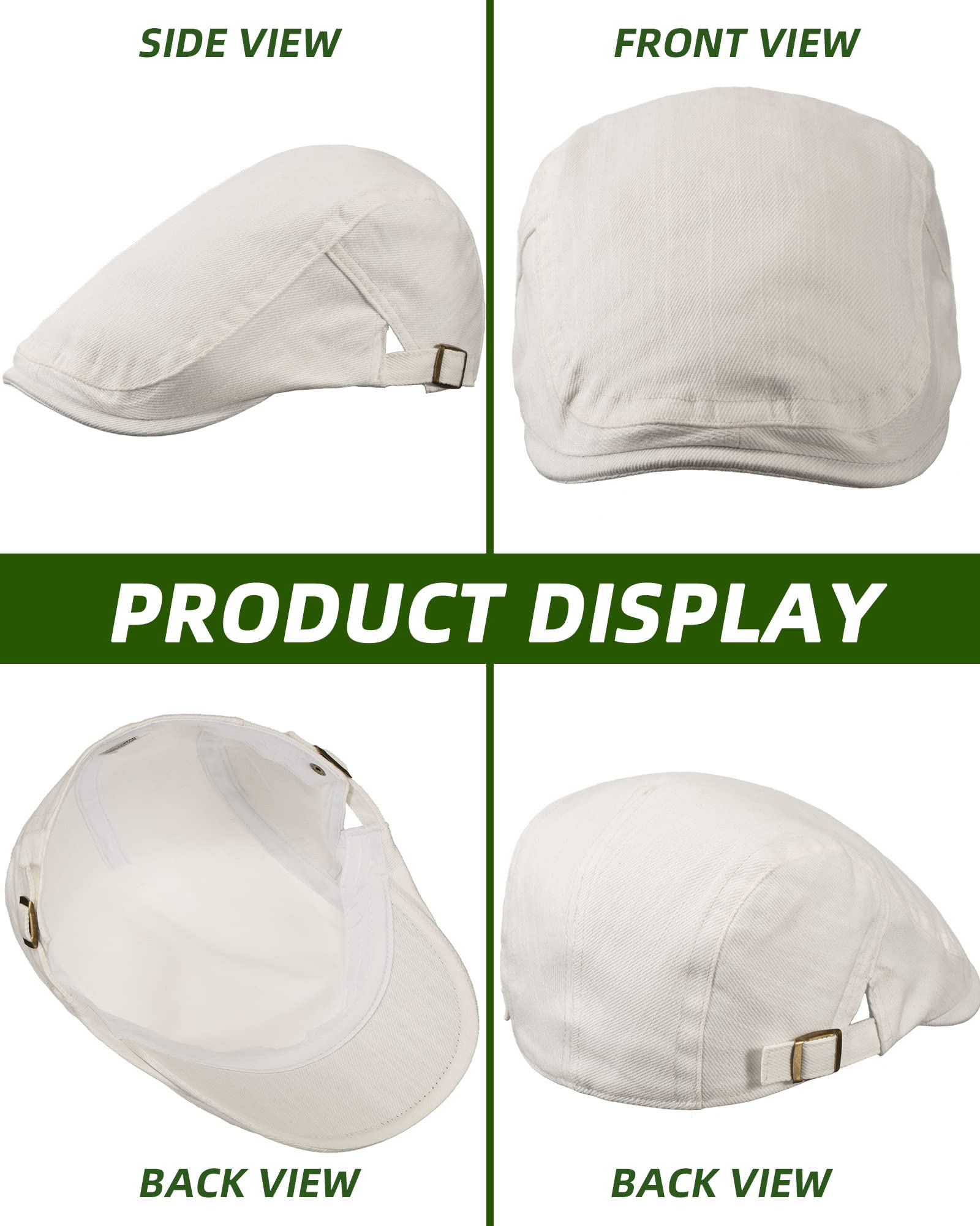 Foaincore 8 Pieces Newsboy Hats for Men Flat Newsboy Cap Irish Style Cabbie Hat Driving Hunting Hat