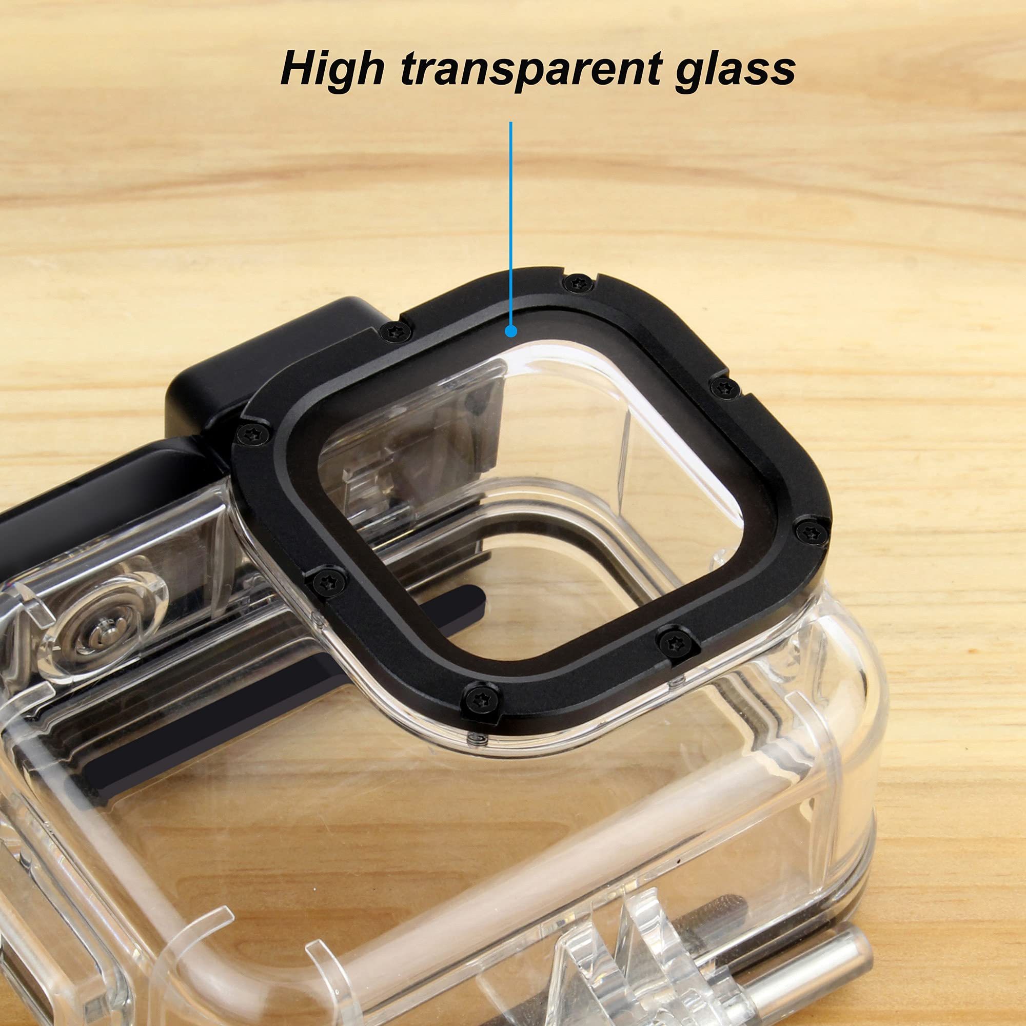 GEPULY Waterproof Housing Case for GoPro Hero 8 Black, 60m Underwater Diving Protective Housing Shell with 2 Cold Shoe Adapter and Bracket Accessories for GoPro Hero 8 Black Camera