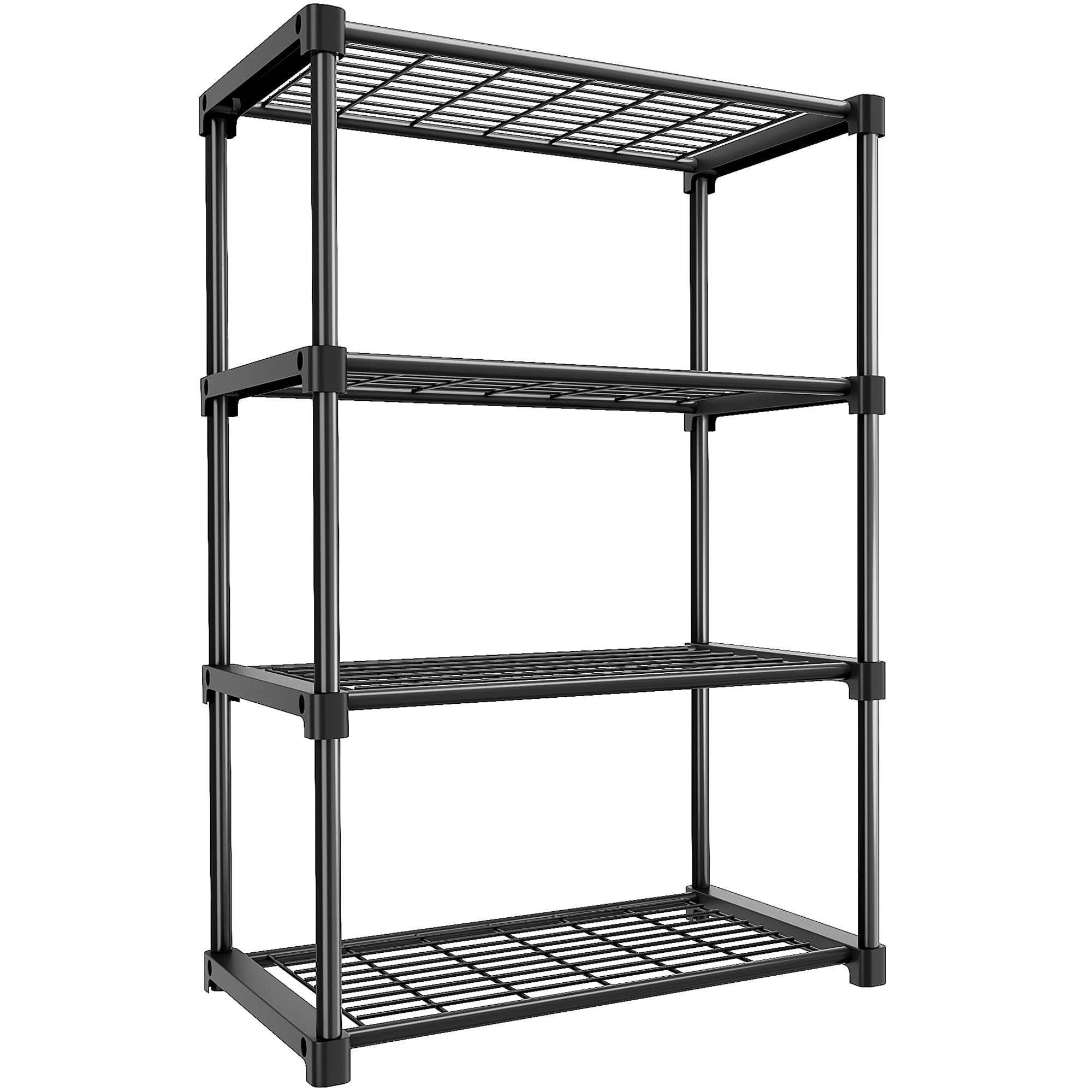 REIBII Wire Shelving Shelving Units and Storage Metal Shelves Storage Shelves 4-Tier Shelving Unit Storage Shelf Pantry Shelves Wire Shelf, 25.6" W x 15.8" D x 47.3" H
