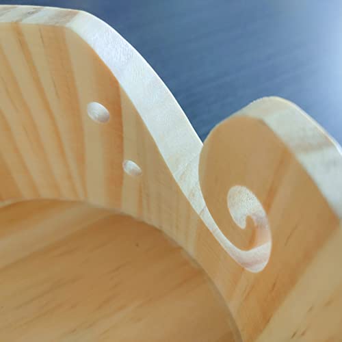 Wooden Yarn Bowl, 5.9 * 3.2inch Knitting Yarn Holder, Yarn Bowls with Holes for Crocheting (A)