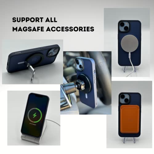 PTz Worlds - Case Compatible with iPhone 14 Plus 6.7β, Translucent Dark Blue, Anti Fingerprint, Anti Scratch, Non Slip, Ultra Slim & Sleek, Shockproof, Military Grade Protection