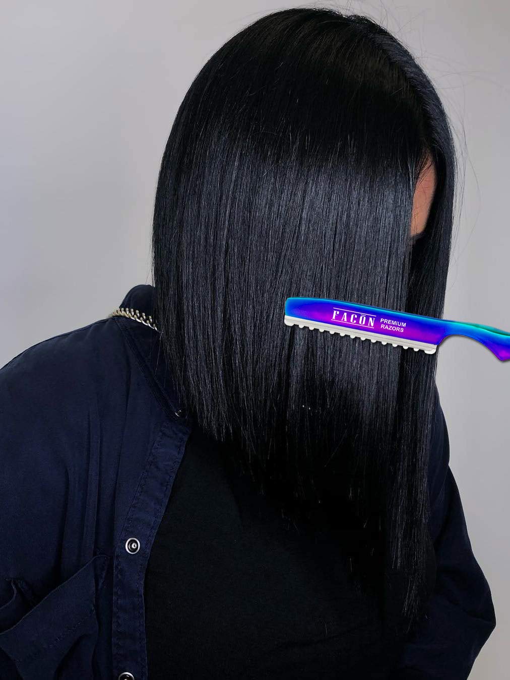 Facón Professional Hair Styling Thinning Texturizing Cutting Razor + 10 Replacement Blades