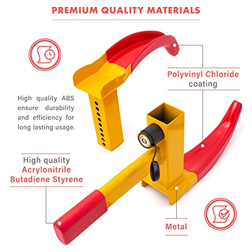 VaygWay Tire Clamp Universal Wheel Lock- Heavy Duty Security Metal Boot Stabilizer Anti Theft Wheel Chock Lock Car Trailer Wheel-Security Travel Locking Claw Auto- for Car Van Golf Cart SUV