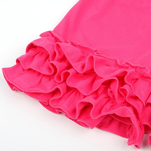 Slowera Baby Toddler Girls Cotton Icing Ruffles Shorts Pants (Hot Pink, XXS: 6-12 Months)