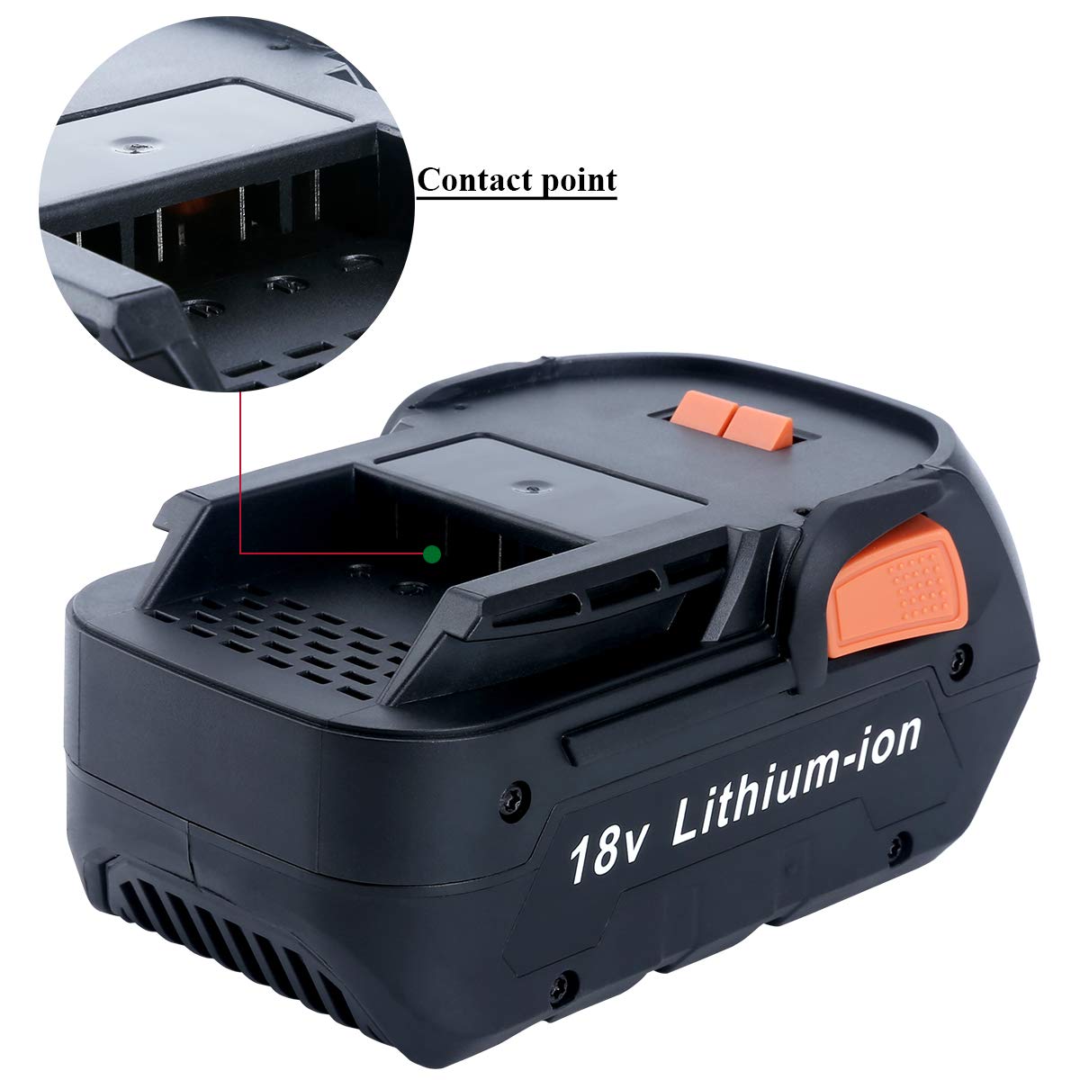 Epowon 2-Packs Replacement 6000mAh Lithium Ion Battery 18V for RIDGID 18Volts R840087 R840083 R840086 AC840085 Compact Power Tool Battery