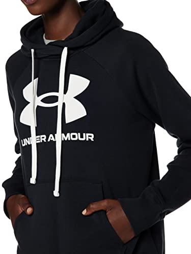 Under Armour Women's Rival Fleece Logo Hoodie , Black (001)/White , X-Small