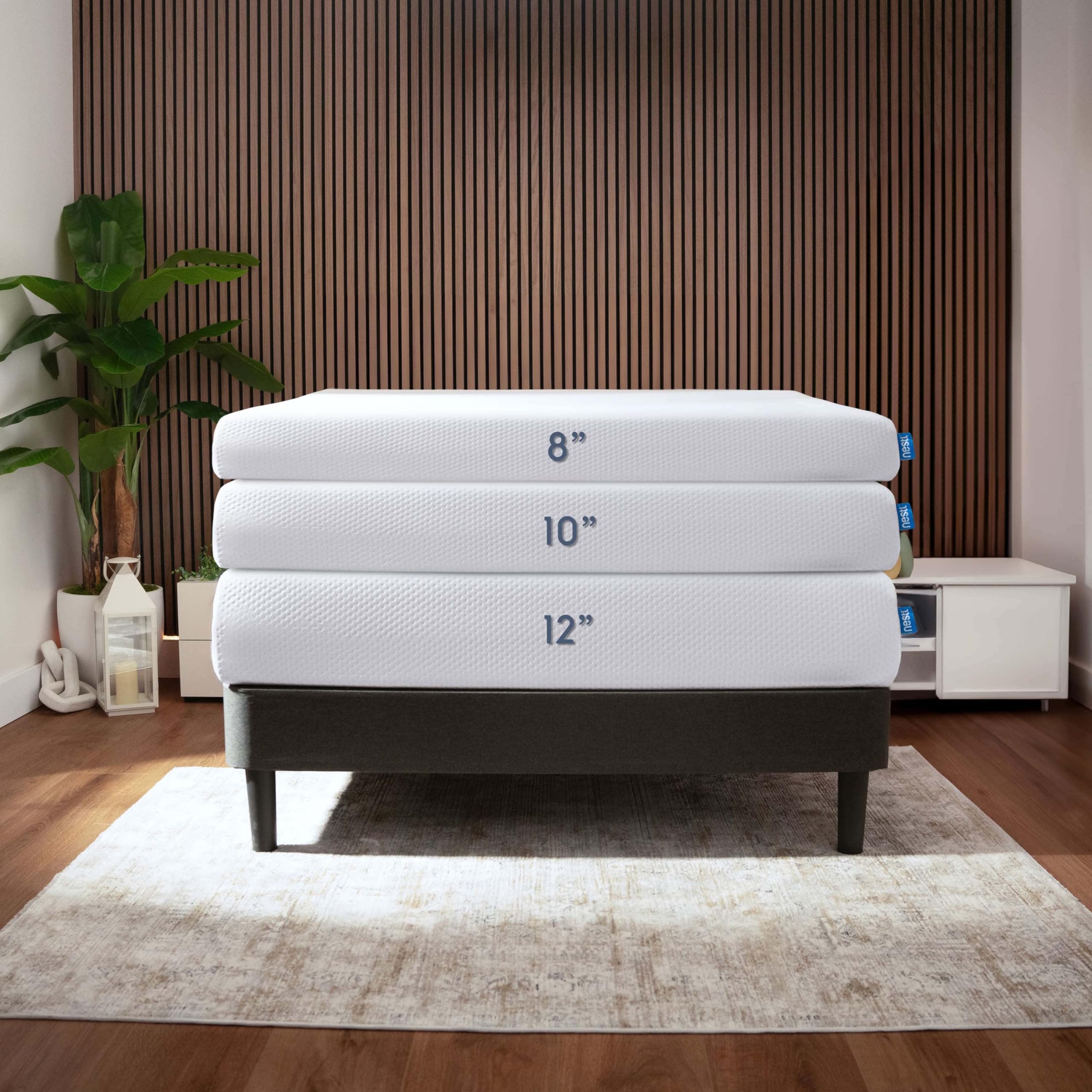 Nestl Green Tea King Size Mattress 12 Inch - Cooling Graphite Memory Foam King Mattress, Fiberglass Free King Mattress in A Box, Pressure Relief Supportive Bed in A Box, CertiPur-US Certified