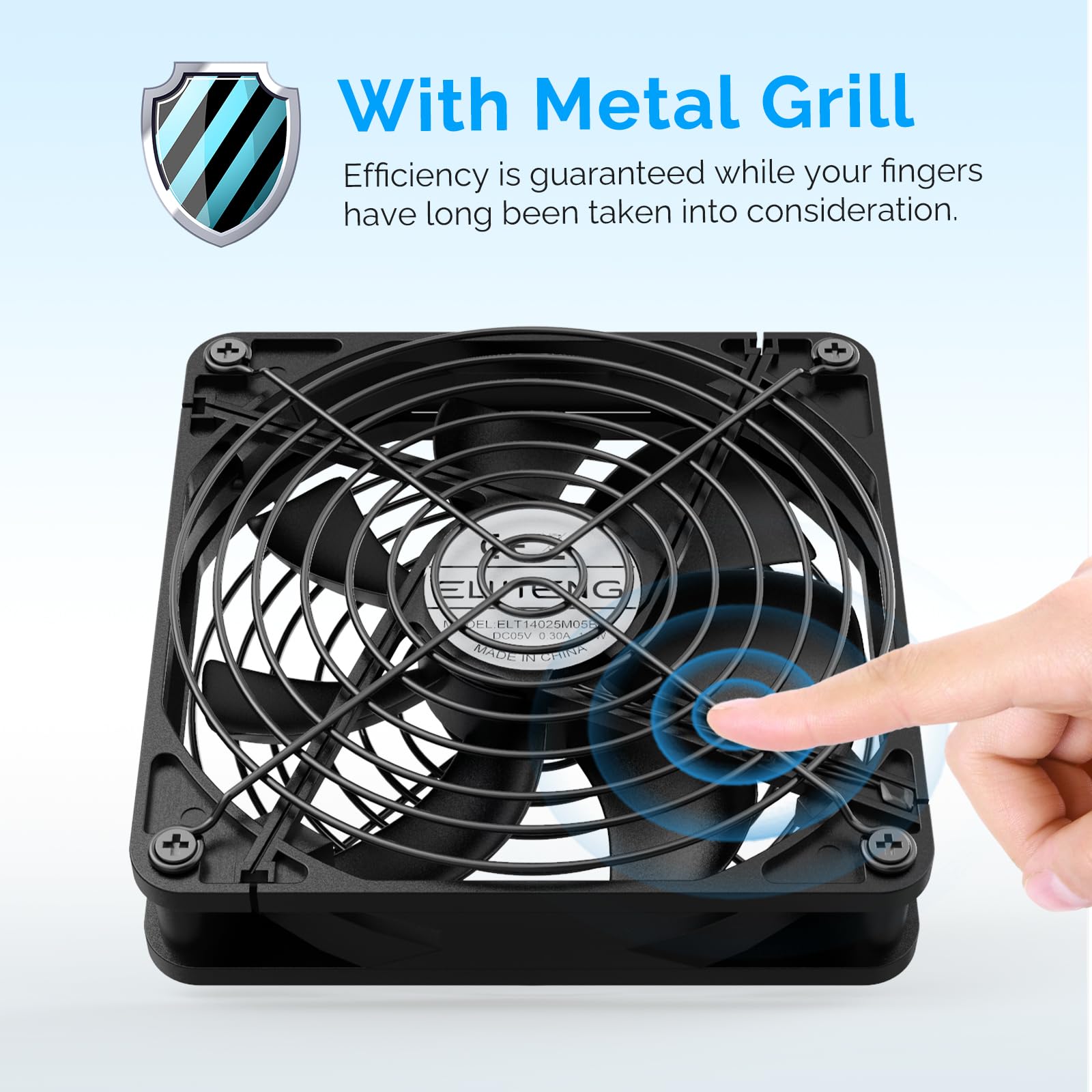 ELUTENG USB Cooling Fan 140mm Quiet USB Computer Fan 5V USB Ventilation Fan 3 Speed Control for Receiver DVR Playstation Xbox Computer Cabinet Cooling 140 x 140 x 25mm