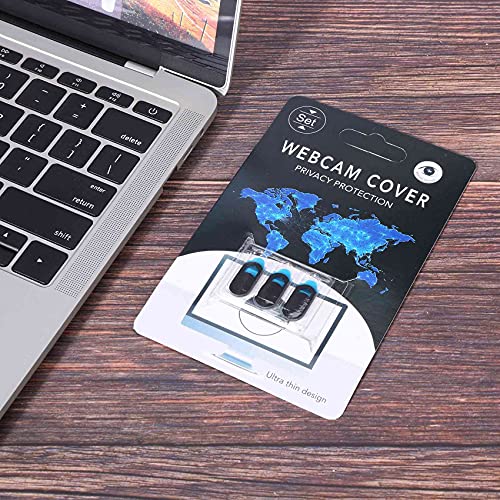 GIUIN 3pcs Plastic Camera Notebook PC PC Mobile Anti-Hacker Peeping Protection Privacy Cover Black