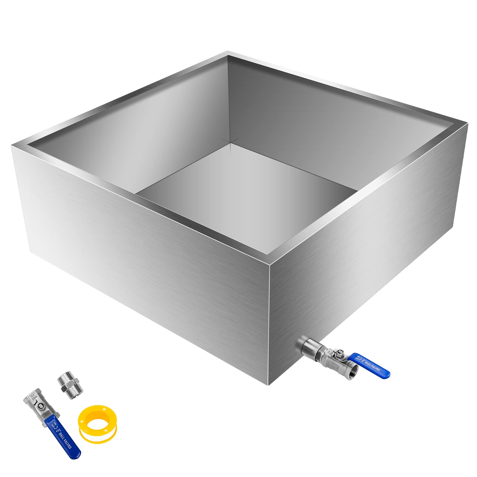 KODOM Maple Syrup Evaporator Pans, 24x24x9.5 Inch Stainless Steel Maple Syrup Boiling Pans with Valve for Boiling Maple Syrup