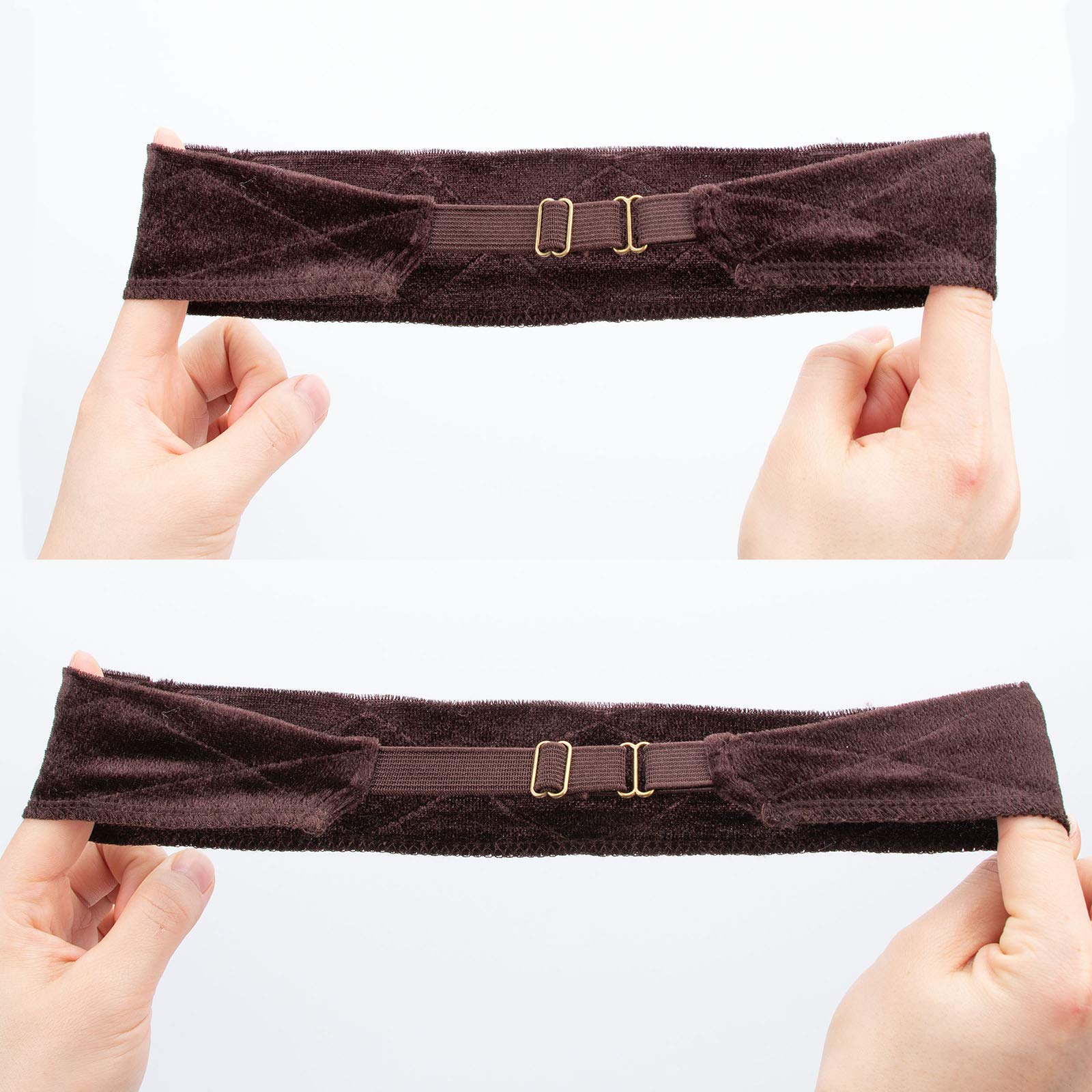 GEX Wig Grip Band with Adjustable Elastic Closure Flexible Velvet No Slip Wig grip Headbands Cap for Wigs(Brown)