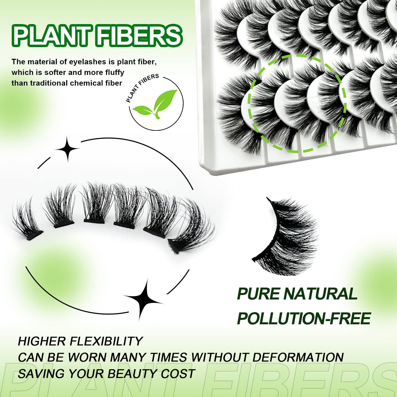 Lash Extension Kit Plant Fibre Lashes Super Soft Handmade DIY Clusters False Eyelashes that Look Like Extensions Fluffy Individual Lashes 120 Clusters 10-16MM Wispy 6D Fake Eyelash Pack, by TMIELYBS