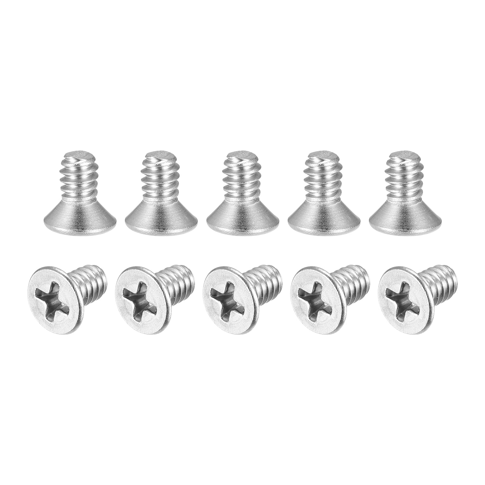 uxcell 10#-24x3/8" Flat Head Machine Screws Phillips 304 Stainless Steel Bolts 100pcs