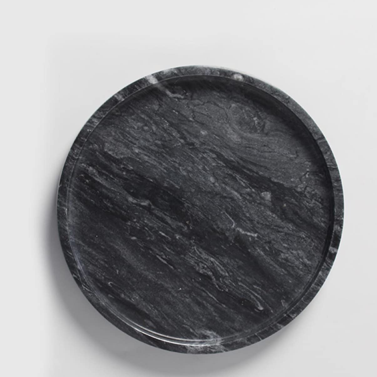 Hoement Wedding Ottoman Trinket Dish Serving for Creative Design Party Fruit Coffee Round Marble Storage Platter Dessert Jewelry Gift Natural Ring Black Accessories Vanity Holder Dried