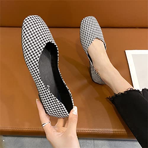 FASDNENDYS Fashion Summer Women Casual Shoes Flat Bottom Slip On Solid Color Houndstooth Heel Sandals Women White