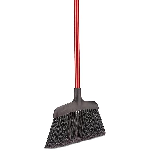 Libman Commercial 994 Commercial Angle Broom, Steel Handle, 54" Length, 13" Width, Black/Red (Pack of 6)