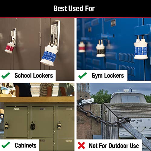 Master Lock Word Combination Lock, Set Your Own Word Lock for Gym and School Lockers, Colors May Vary, 1535DWD