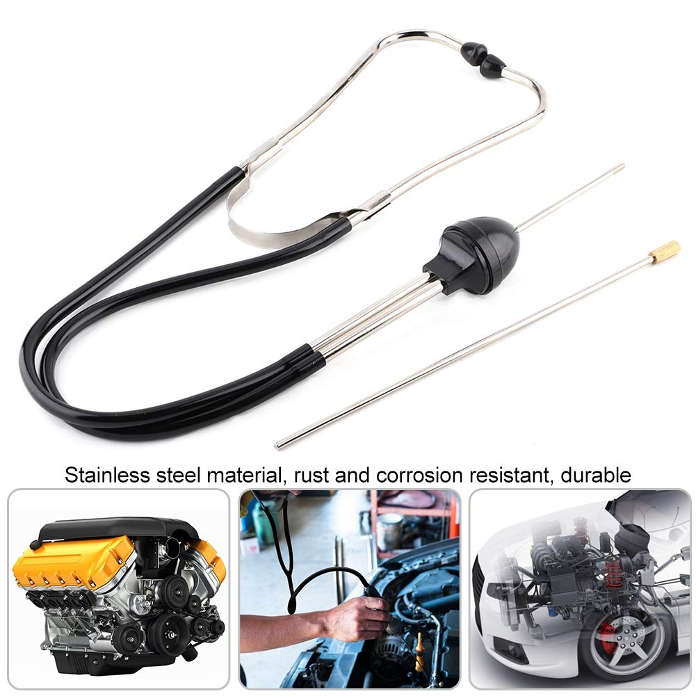 Engine Tester, Auto Stainless Steel Mechanics Cylinder Stethoscope Car Engine Diagnostic Tool Hearing Tool