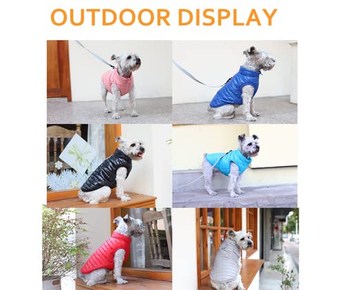 Vest Dog Jacket Ultra Thin Zip Up Wind Breaker with D Ring Leash - Cozy Waterproof Windproof Warm Dog Jacket - Dog Coats for Small, Medium, Large Dogs, for Indoor and Outdoor Use (Small, Red)