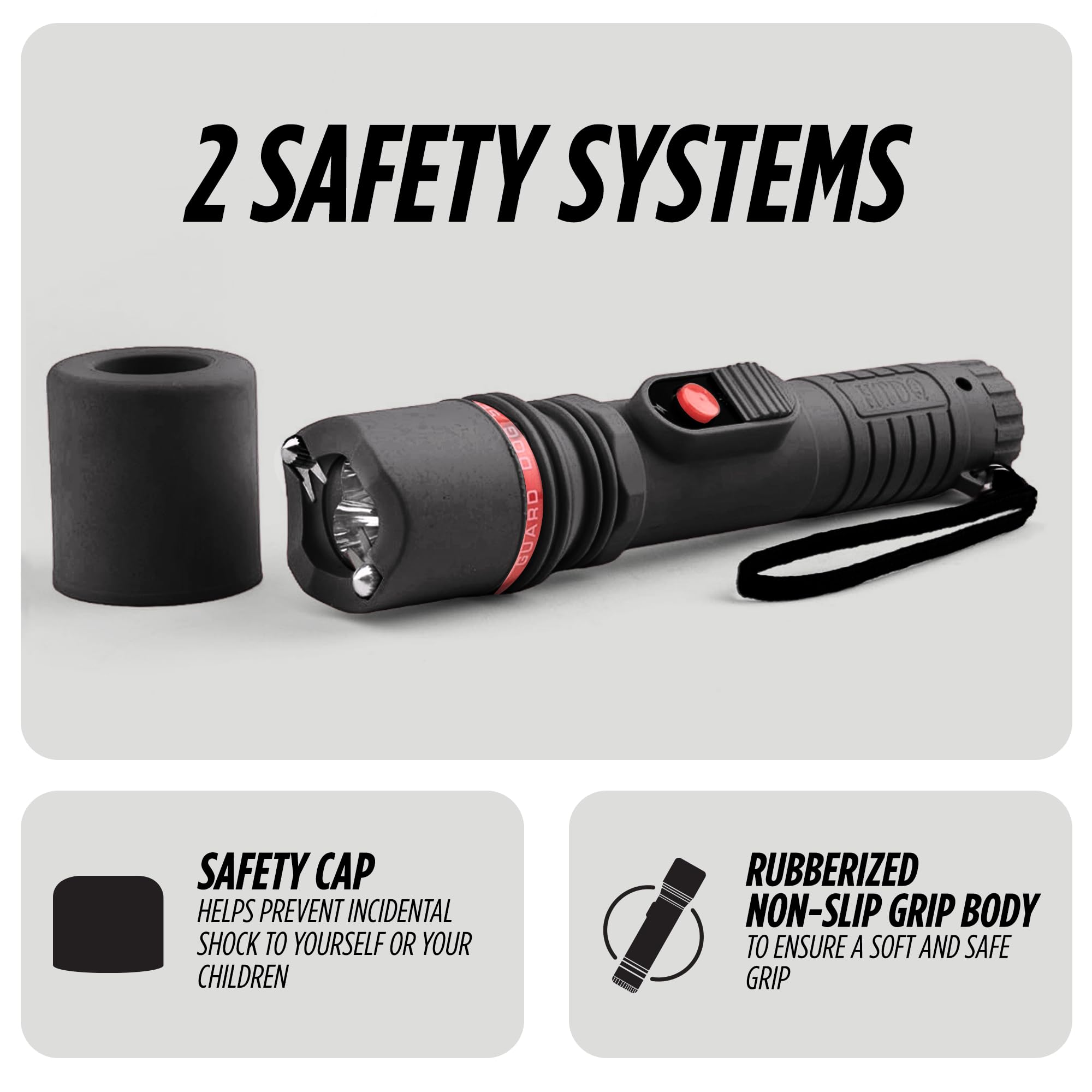 Guard Dog Security Inferno Compact Stun Gun Flashlight for Self Defense, Rechargebale Batteries, Bright LED Flashlight, Maximum Voltage, Holster Included for Women and Men