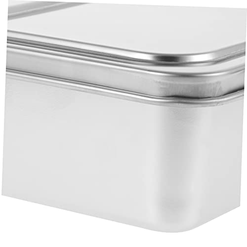 OKUMEYR Box Covered Baking Tray Cake Plate with Lid Cake Baking Pans Bread Oven Bread Baking Tray Oven Pan with Lid Baking Tray for Kitchen Silver Duck Neck With Cover Stainless Steel