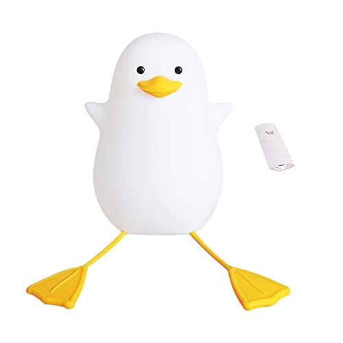 LVOERTUIG LED Night Light, Soft Silicone Duck Lamp, Portable Rechargeable Touch Bedside Lamp for Room Decor