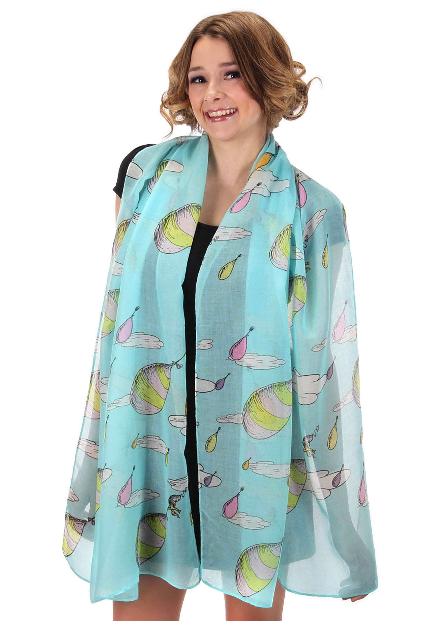 elope Dr. Seuss Oh The Places You'll Go! Lightweight Costume Scarf for Adults and Teens Standard Blue