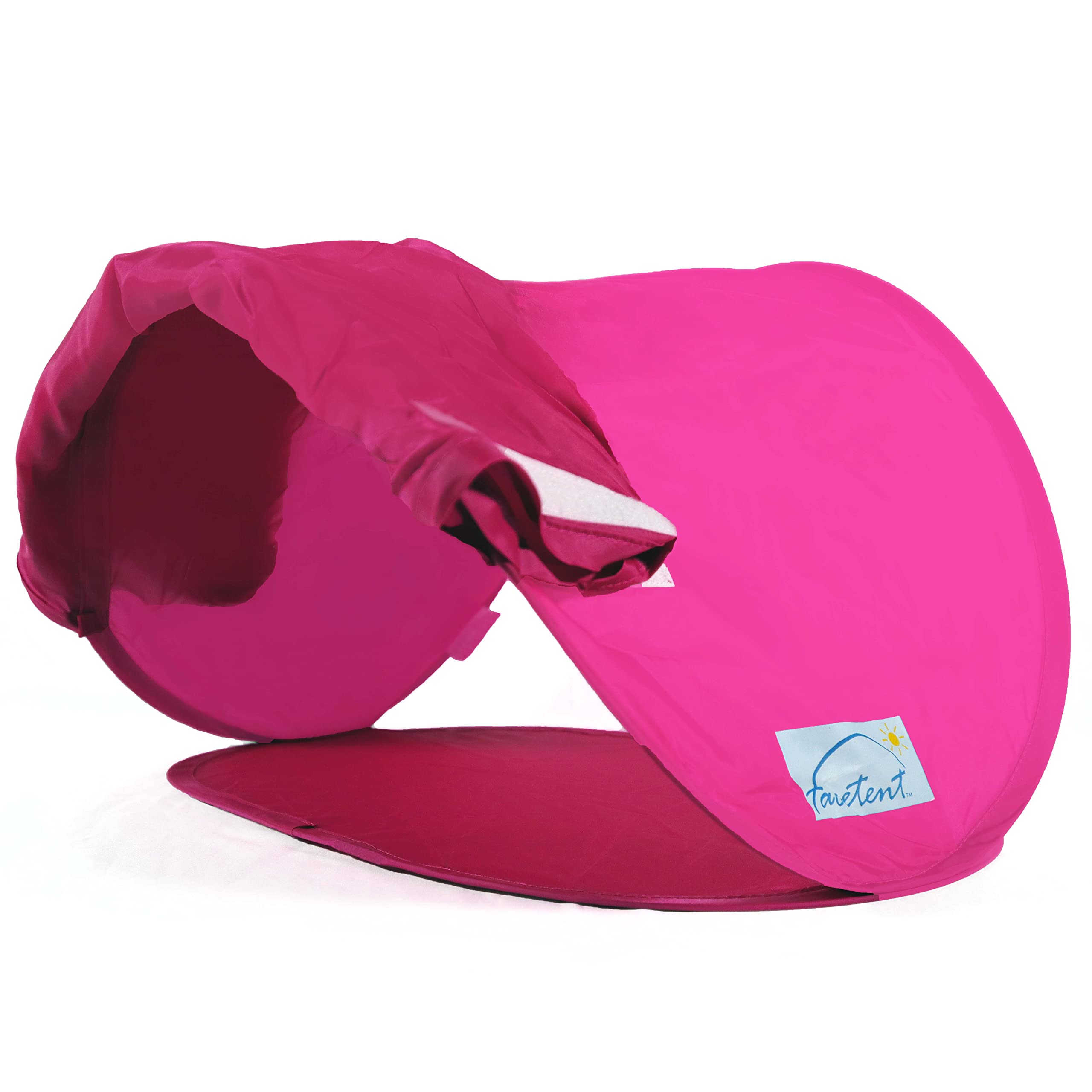 FACETENT Mini Sun Shelter Tent for Face. Comfortable with Extra Long Neck Coverage. Comes in 4 Bright Colors! (Pink)