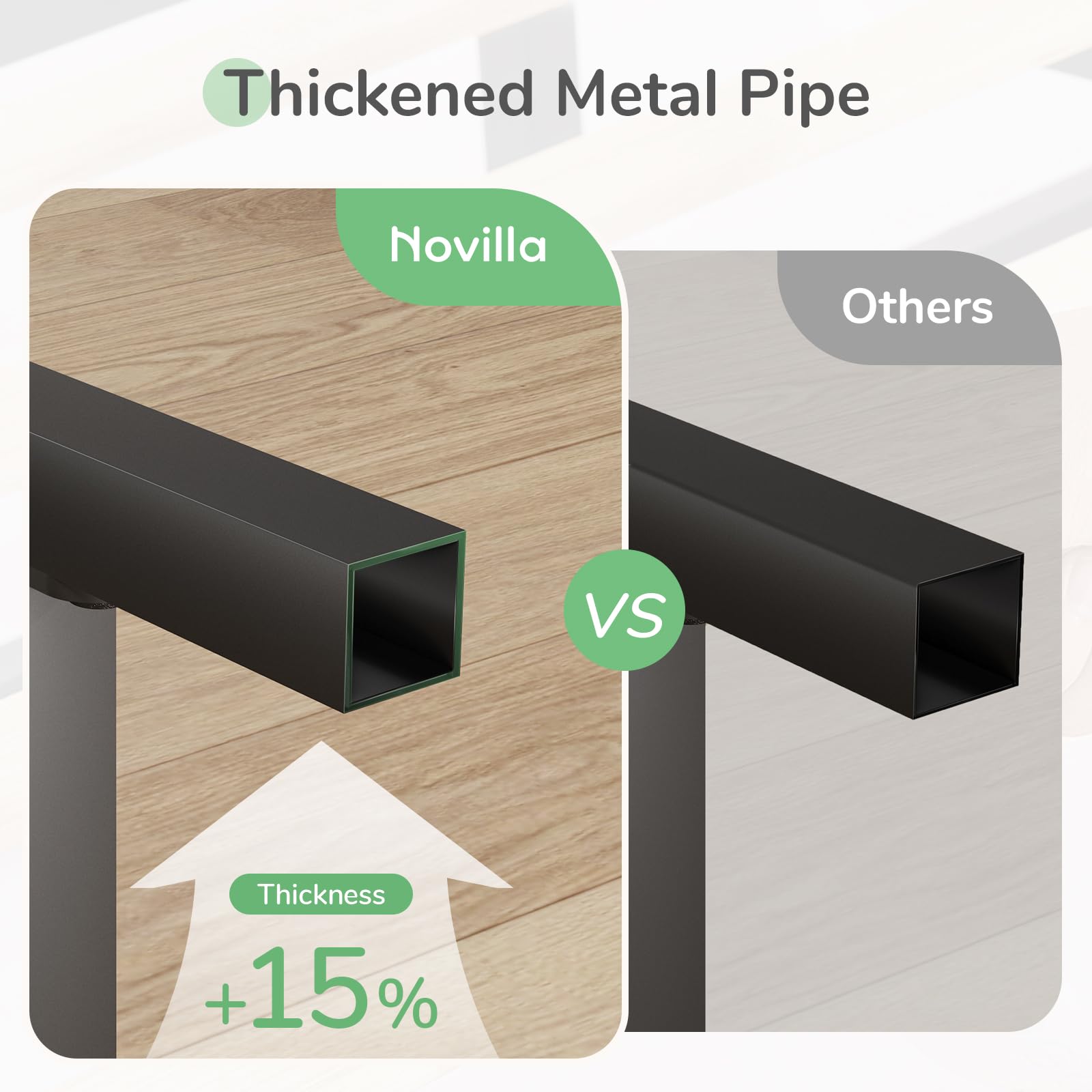 Novilla Queen Bed Frame, Metal Platform Bed Frame, Noise-Free, Sturdy Metal Bed Frame, Heavy Duty Wood SlatsWood Slats Support, No Box Spring Needed, Easy Assembly, Coal Black