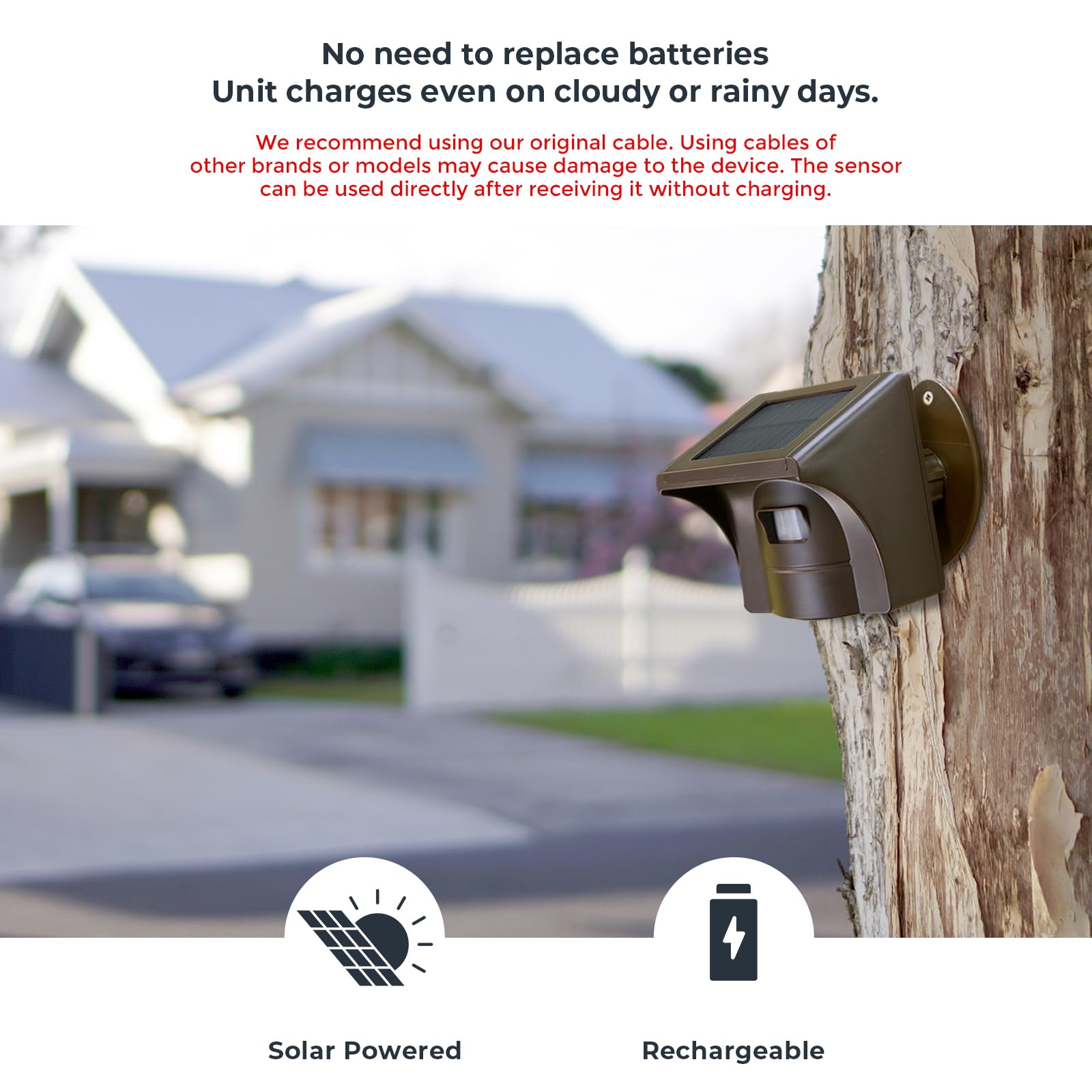 eMACROS Pro 3 Driveway Alarm with Phone App,1/2 Mile Long Range Solar Wireless Driveway Alarm,Outdoor Driveway Alarms Wireless Outside Weatherproof Motion Sensor & Detector(Only Sensor)
